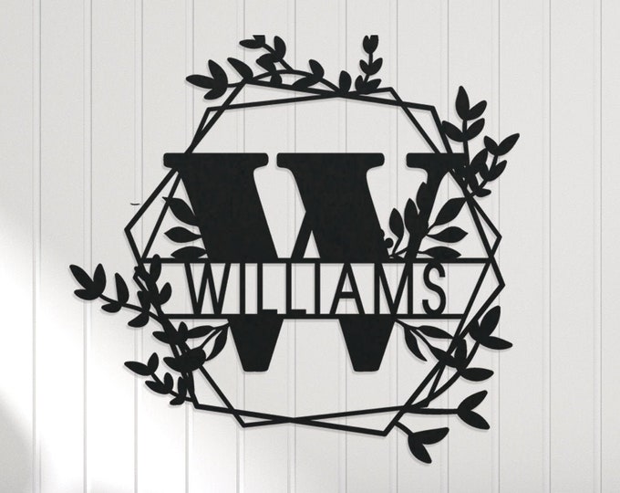 Metal Monogram, Boho Modern Last Name Sign Indoor or Outdoor Monogram ...