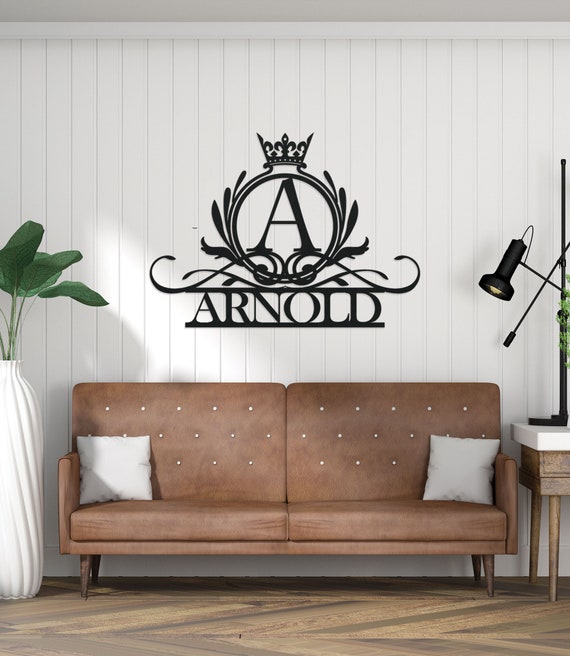 Wall Hangings Patio or Home Decor Fancy Monogram Sign by Front Door ...