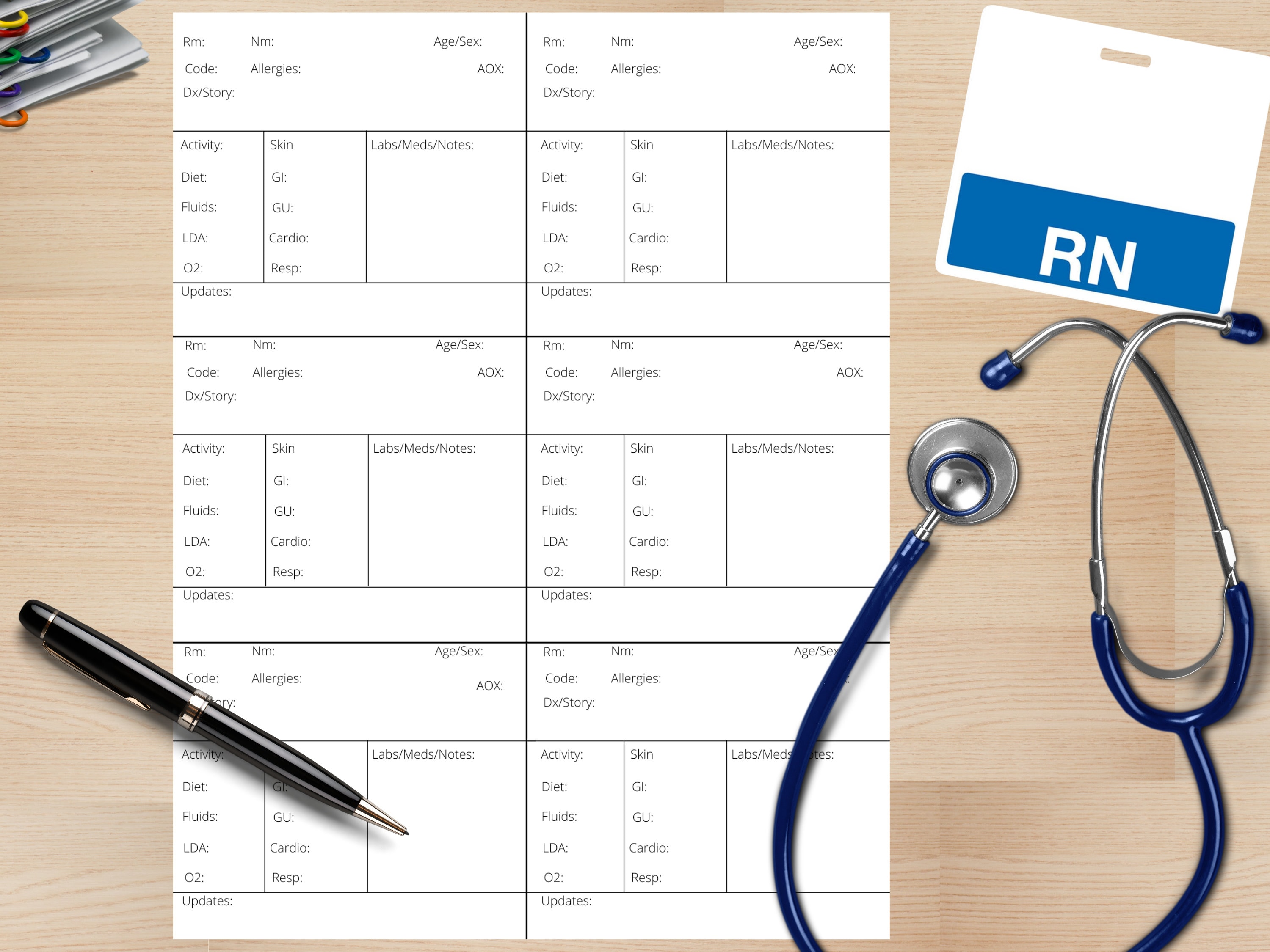 Med/surg 6-patient Nurse Report Sheet - Etsy