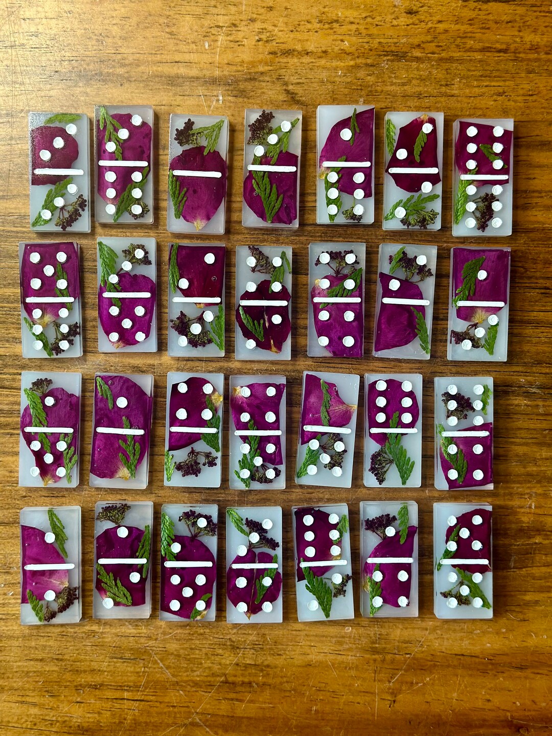 Hand Made Resin Flower Dominos - Etsy