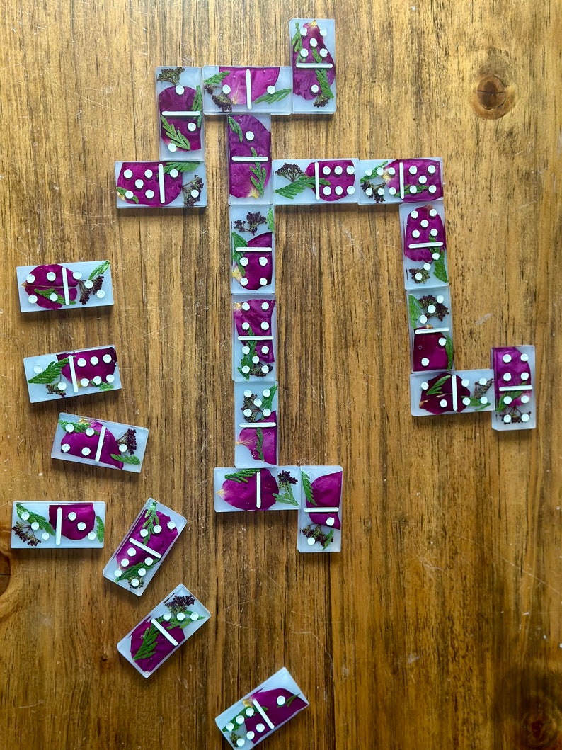 Hand Made Resin Flower Dominos - Etsy