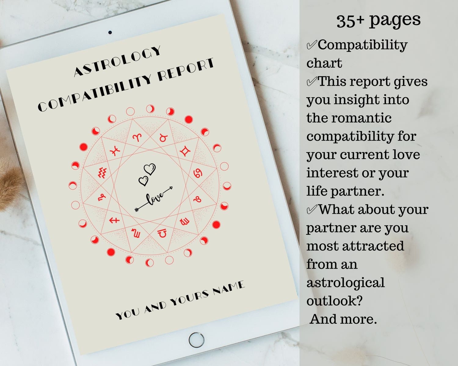 Astrology Compatibility Report and Synastry Chart, for Soulmates, Twin ...