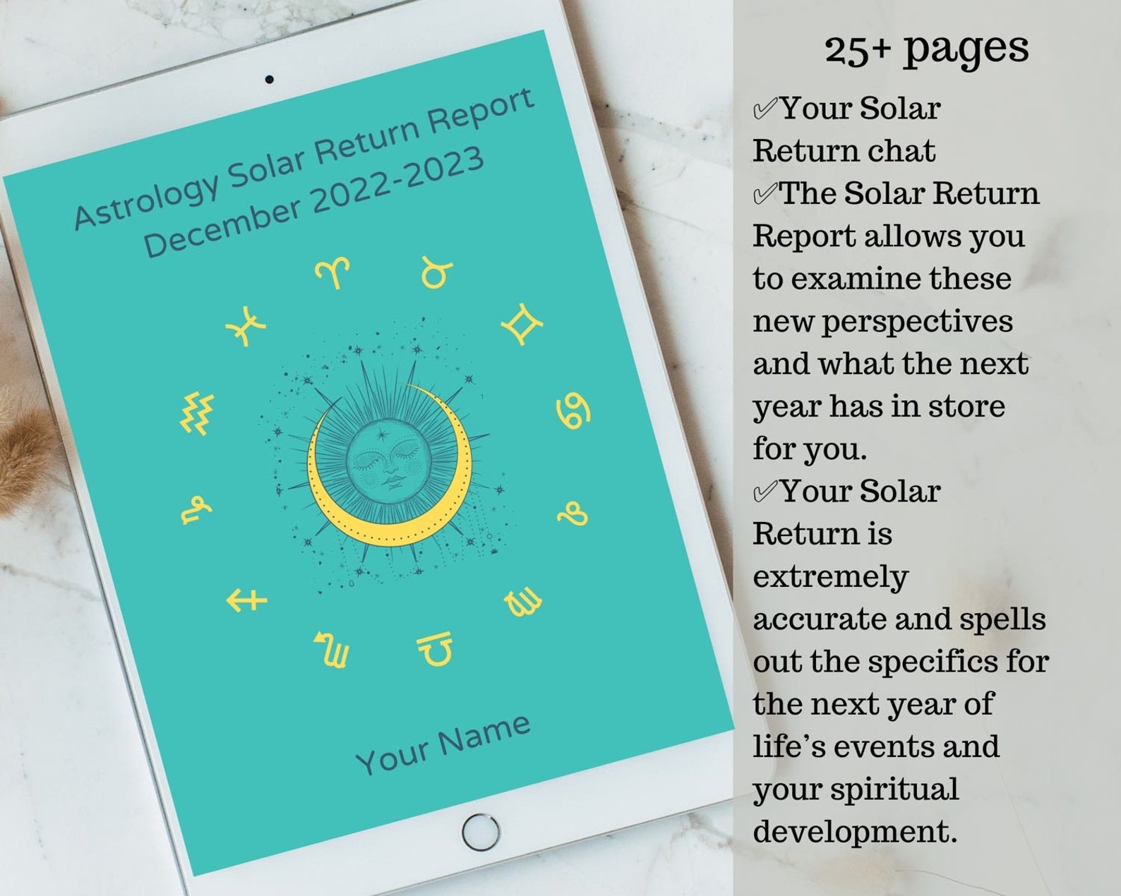 Solar Return Report and Chart Astrology Birthday Report Year - Etsy