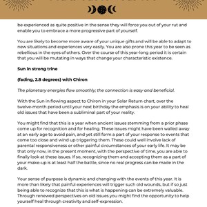 Solar Return Report and Chart Astrology Birthday Report, Year Ahead ...