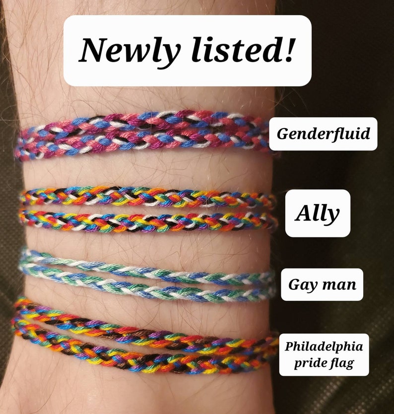 Adjustable LGBTQIA Subtle Pride Flag Bracelets or Anklets - Etsy