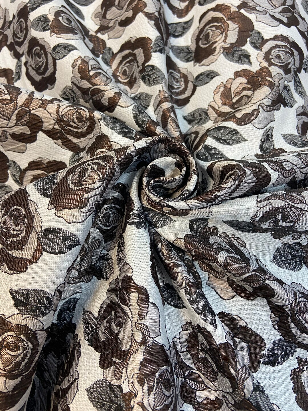 White Base With Cream, Gold & Grey Toned Rose Flowers Designer Style ...