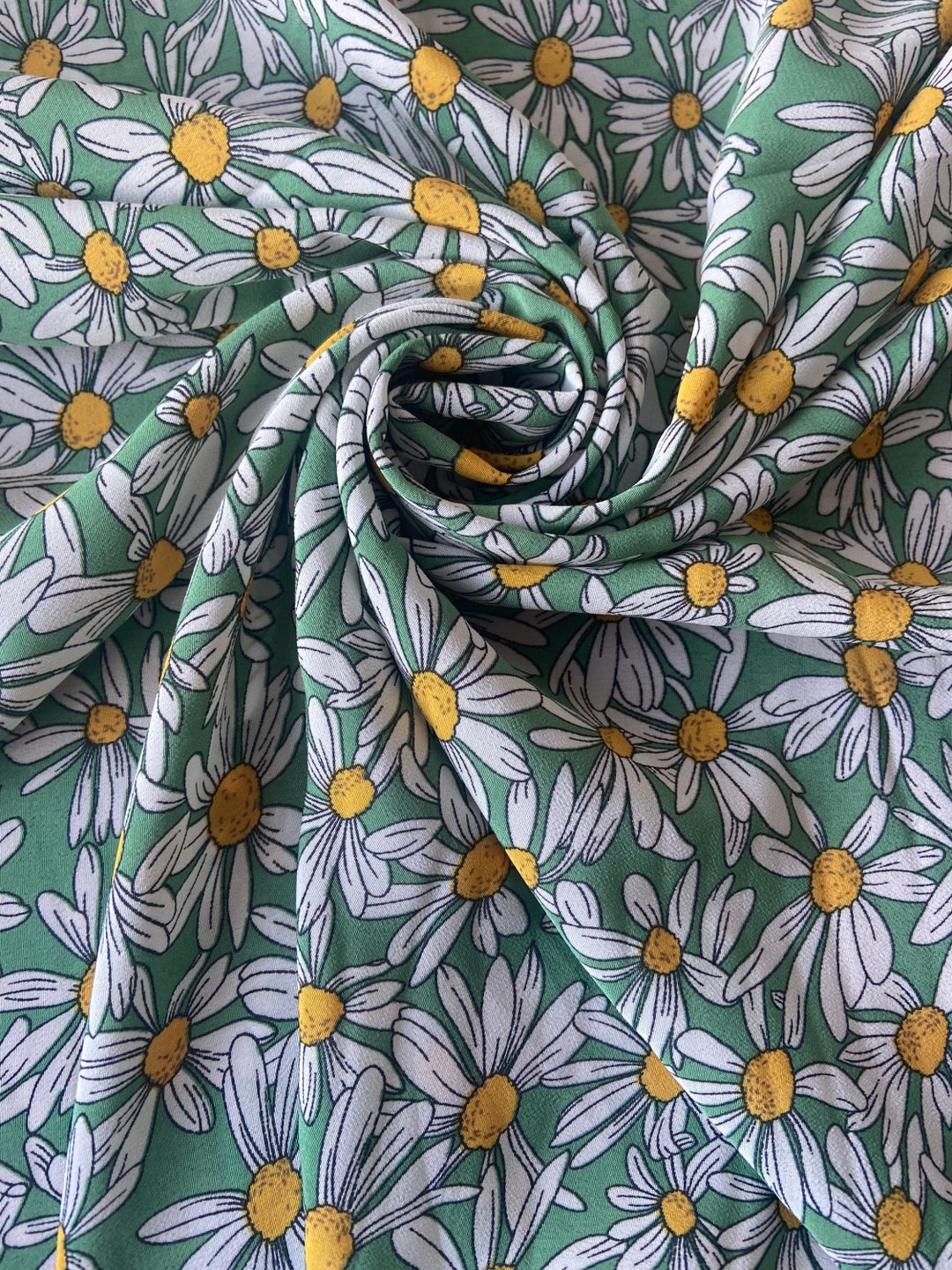 Digital Toned Daisy Style Flowers Matte Crepe Dress Fabric - Etsy