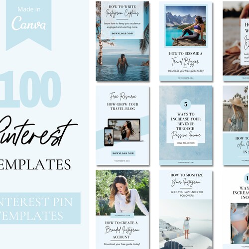 Pinterest Templates for Blogger Canva Template Pinterest | Etsy