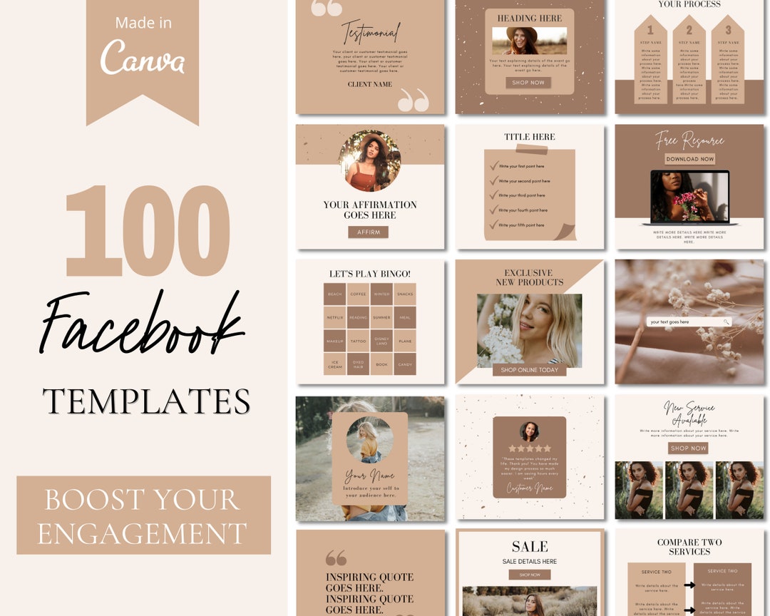 100 Facebook Templates, Facebook Template Bundle, Facebook Timeline ...
