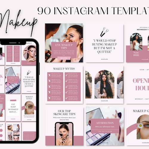 Makeup Artist Instagram Post Templates Beauty Skincare - Etsy