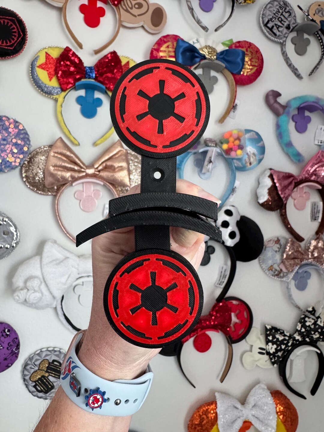 Dark Side Inspired Ear & Bag Hanger: Mickey Ear Display - Etsy UK