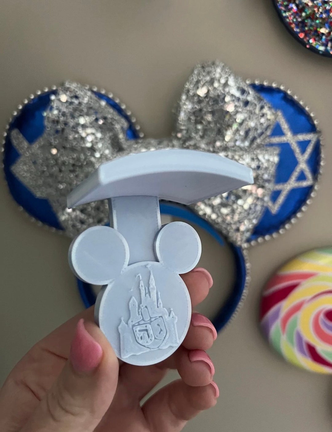 Disney Hanukkah Mouse Ear Hanger, Hanukkah Mouse Ear Display, Dreidel ...