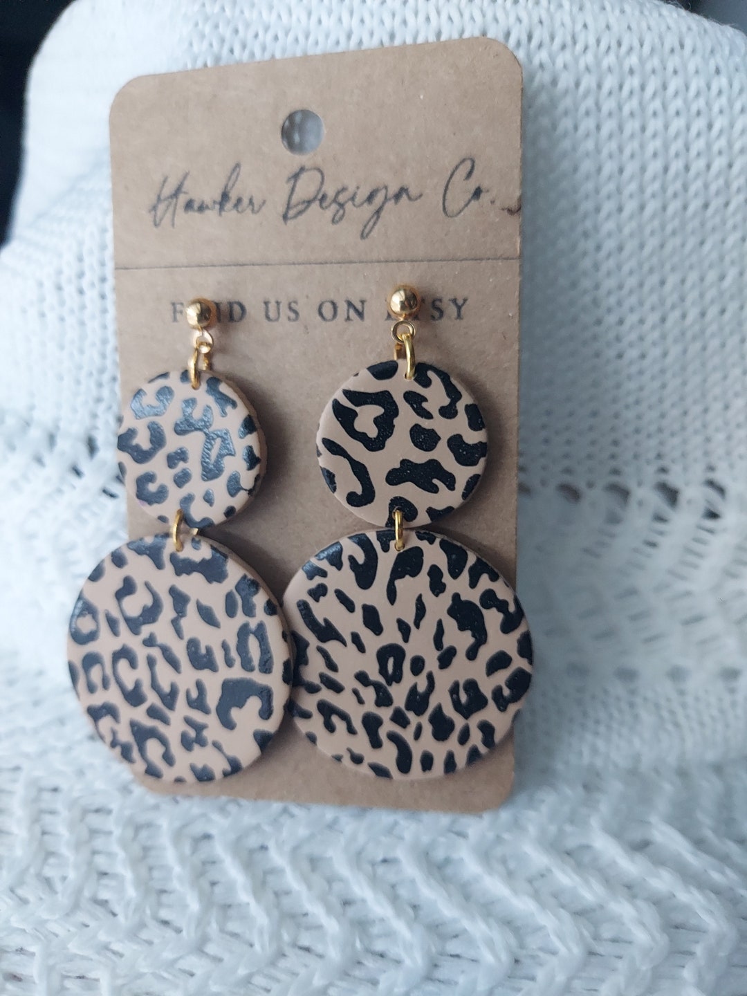 Cheetah Print Earrings Polymer Clay - Etsy