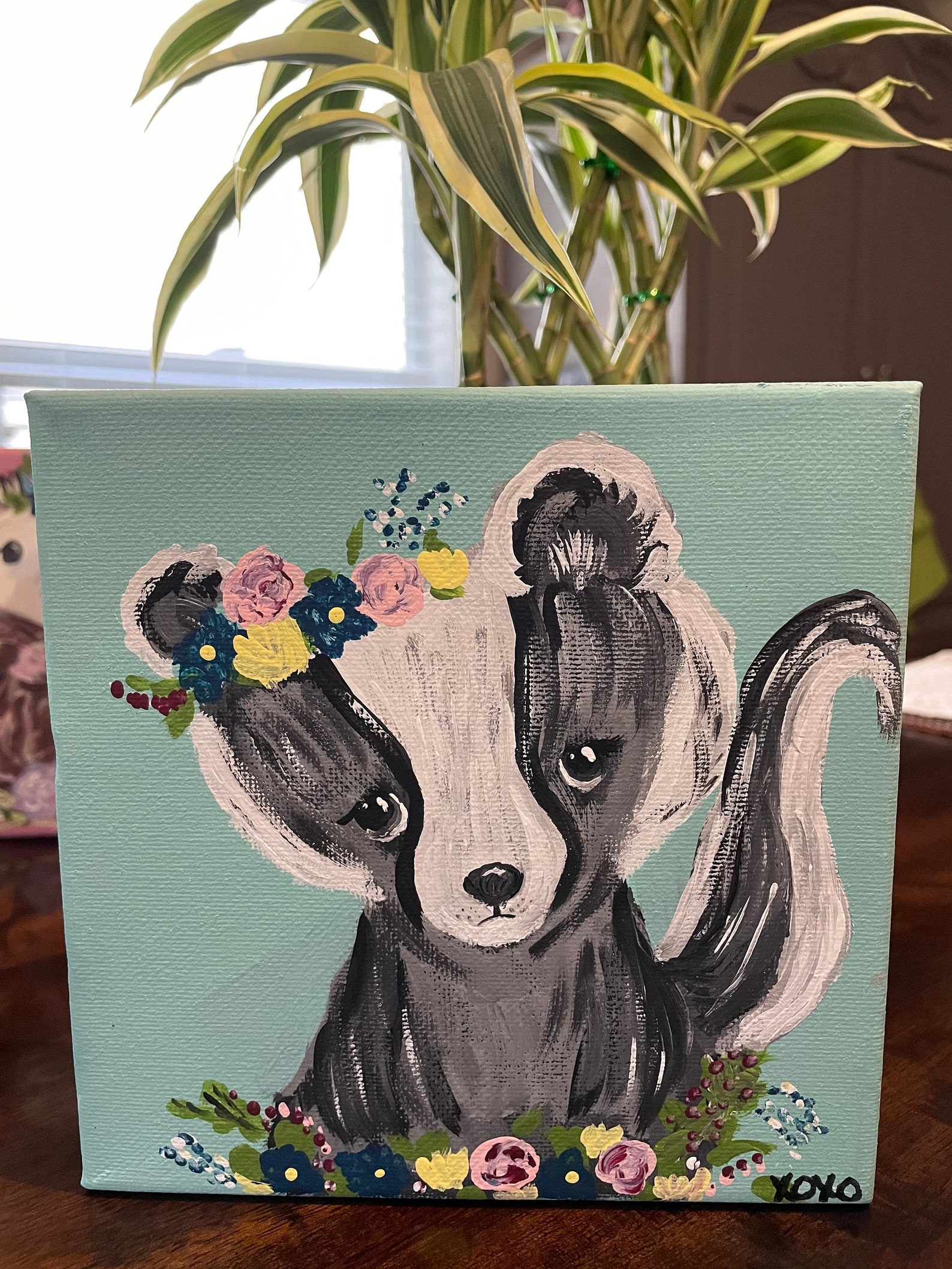 Adorable, Baby Skunk Acrylic Painting 6x6 - Etsy