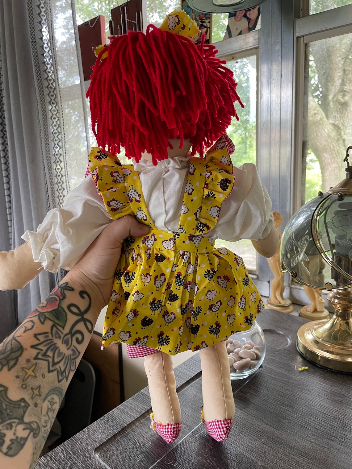 Vintage Doll Home Made Rag Doll Red Haired Doll Stuffed - Etsy