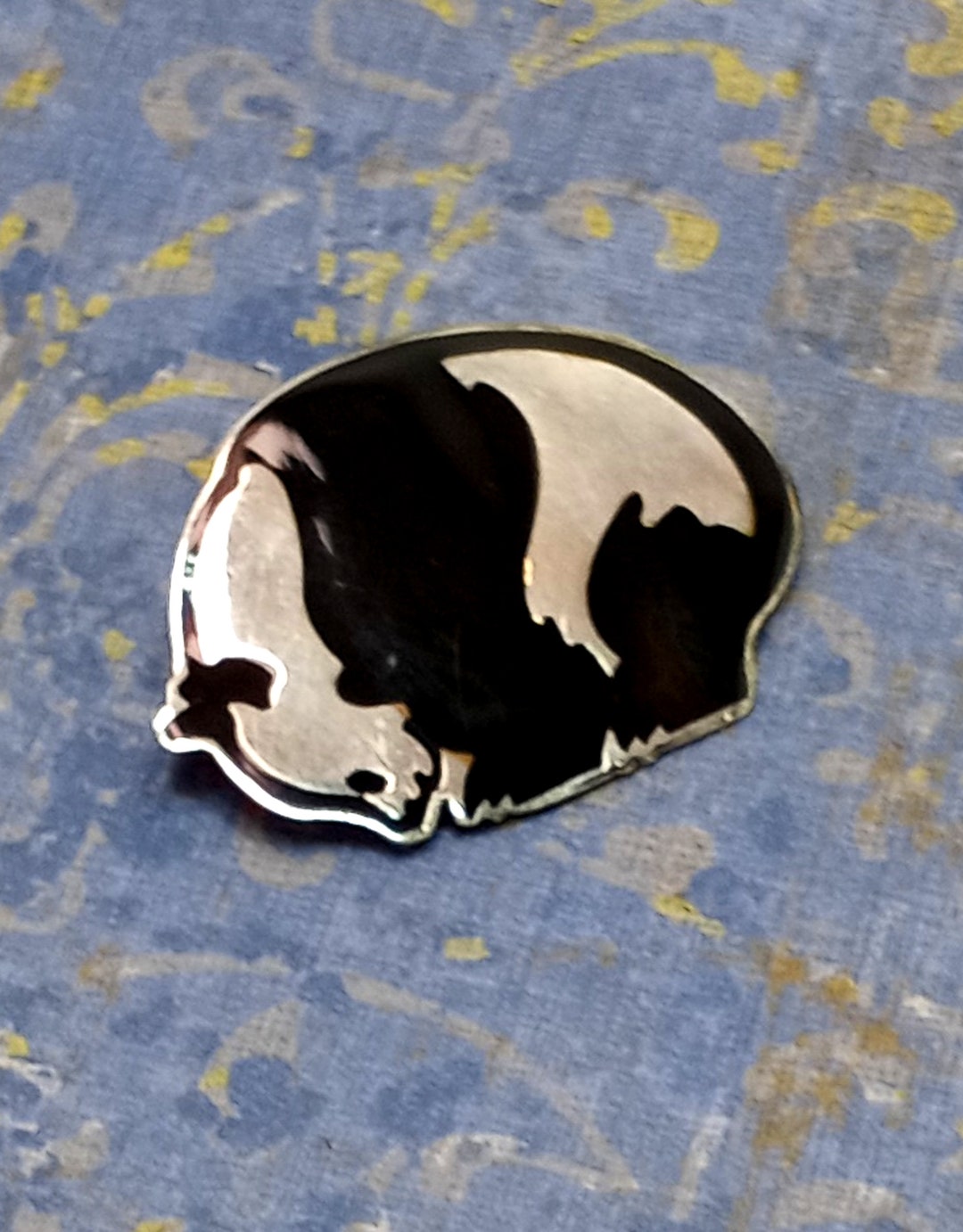 Vintage Signed EFS 925 MEXICO Panda Brooch Sterling Silver Black Enamel - Etsy