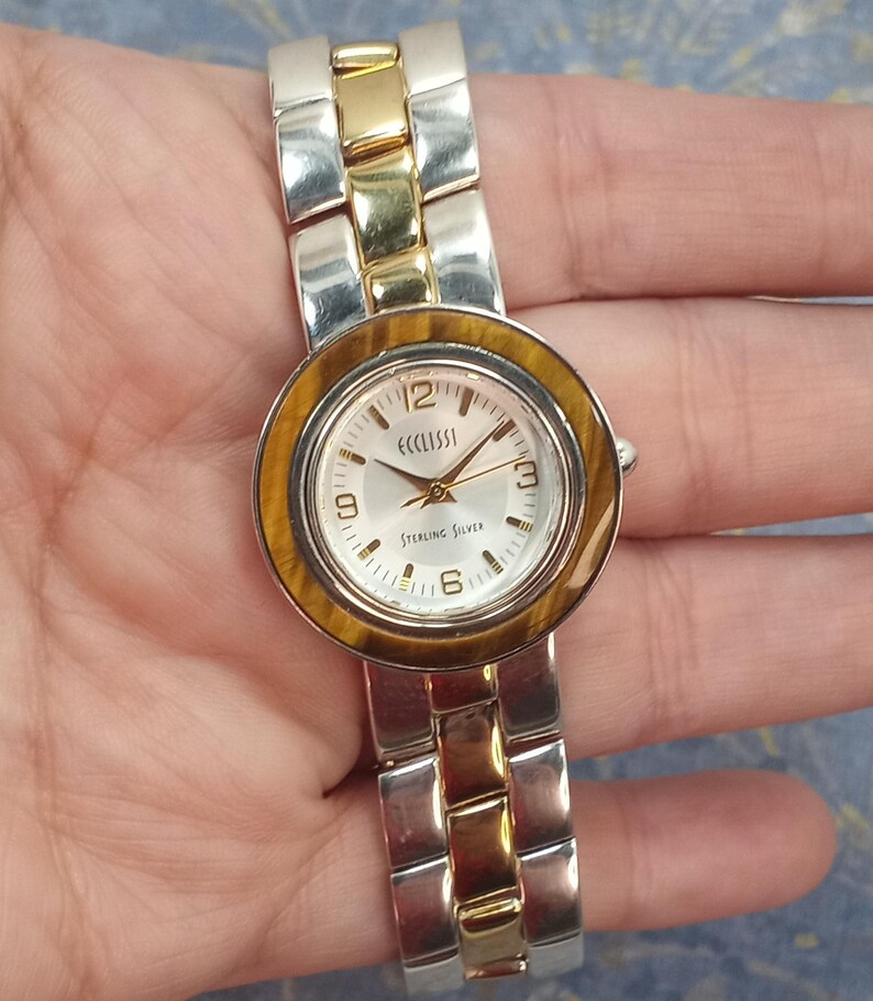 Vintage ECCLISSI Sterling Silver Bezel Change Reversible Band Women's ...