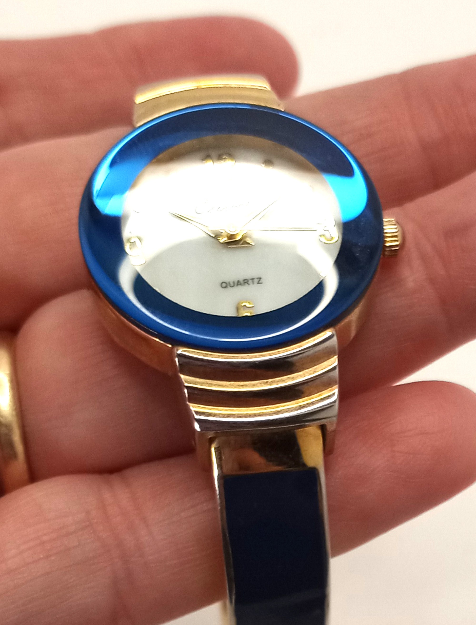 Vintage Osirock Gold Tone Blue Enamel Clamper Women's Watch Working - Etsy
