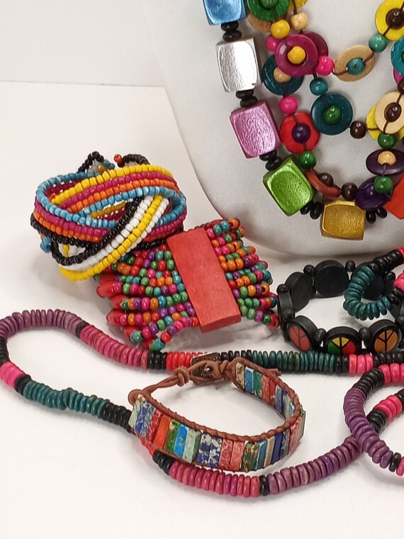 Vintage Rainbow Multi Coloured Jewelry Collection Lot… - Gem