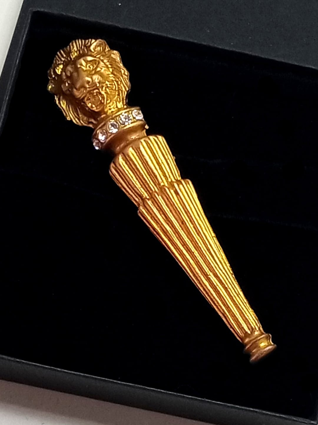 Vintage Gold Tone Art Deco LION Head Sceptre Brooch Lapel Pin - Etsy