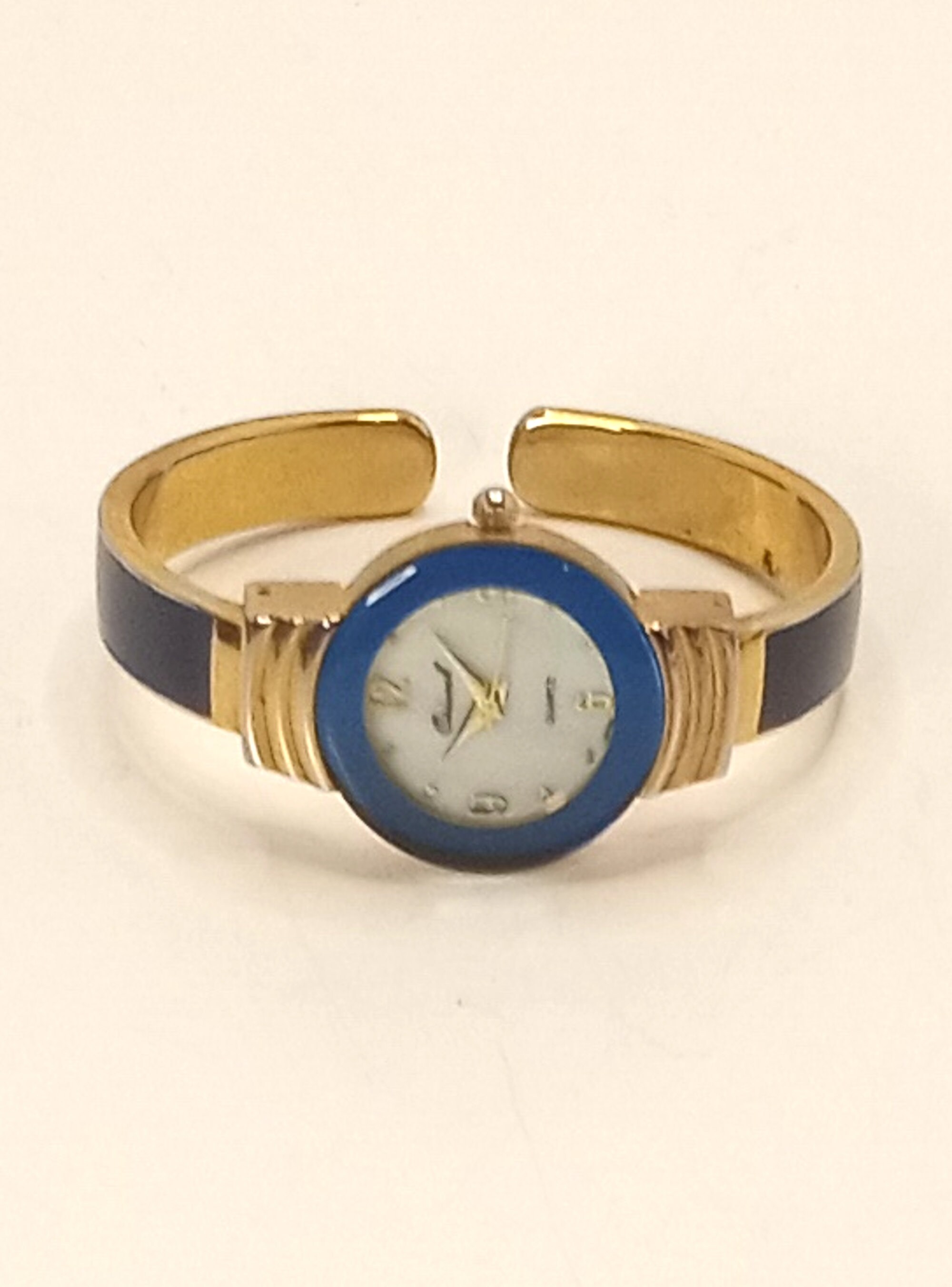 Vintage Osirock Gold Tone Blue Enamel Clamper Women's Watch Working - Etsy