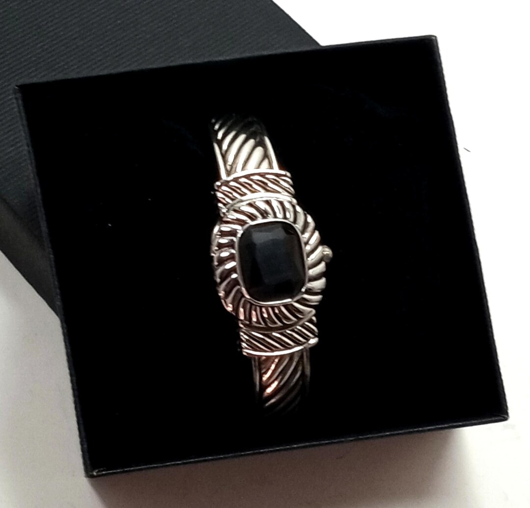 Vintage OSIROCK Women's Quartz Wrist Watch Silver Tone Clamper Bracelet ...