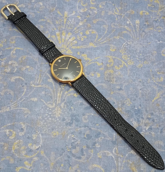 Vintage Pierre Cardin Quartz Watch: Gold Tone, Black … - Gem