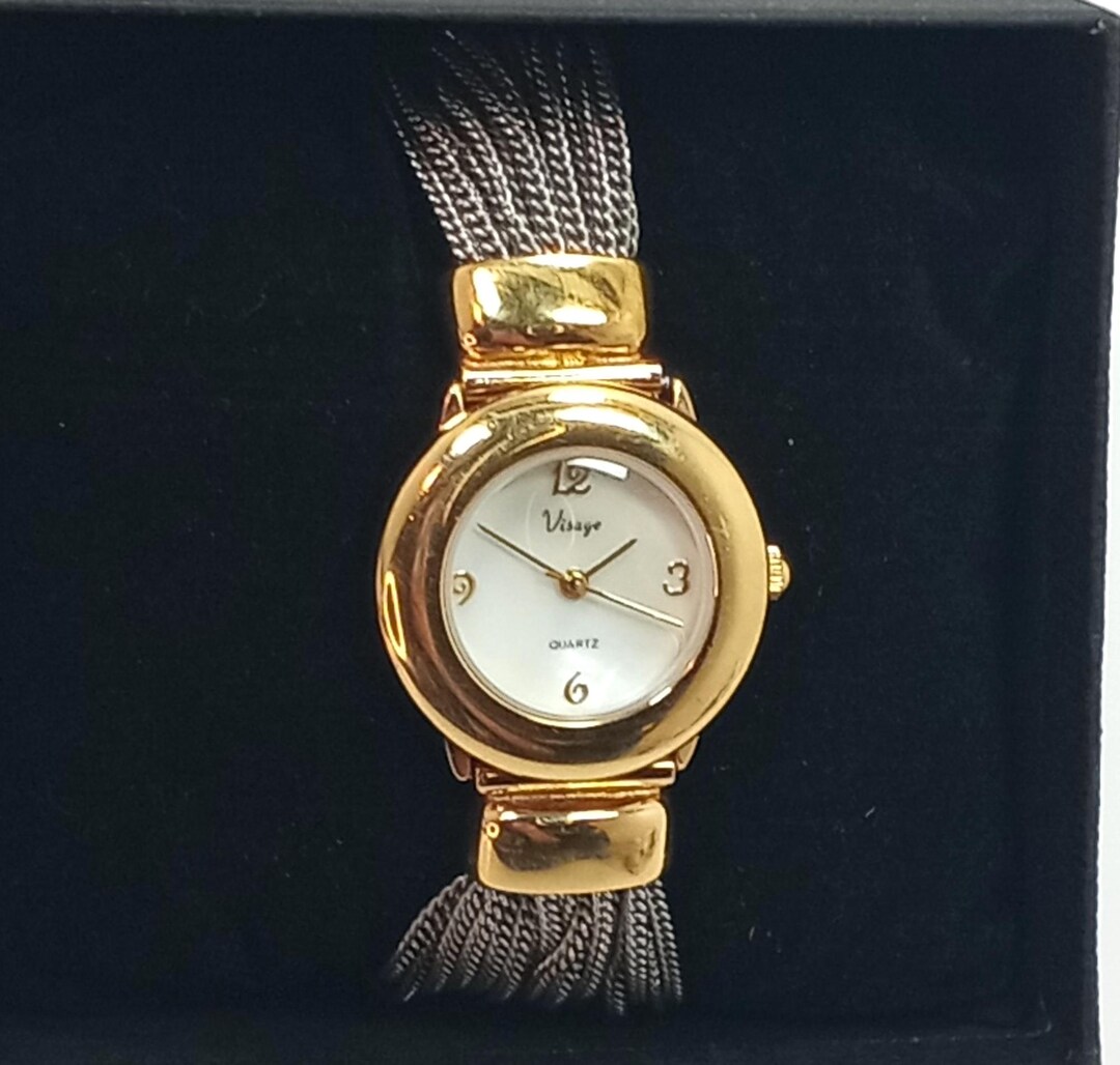 Vintage VISAGE Gold and Silver Tone Multi Chain Band Women's Watch ...