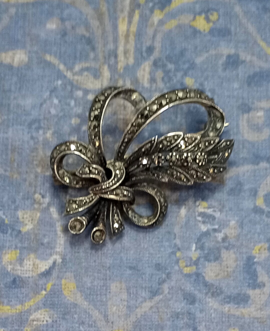 Vintage SCP England Sterling Silver and Marcasite Brooch Stylised Sheaf ...