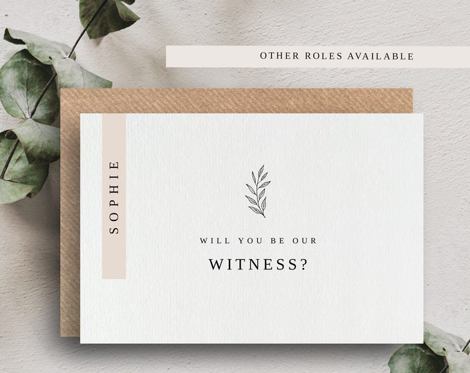Witness Proposal Card, Will You Be Our Witnesses Card, Be My Witness ...