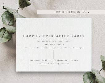 Simple Evening Wedding Reception Invitation, Pretty Heart Wedding ...