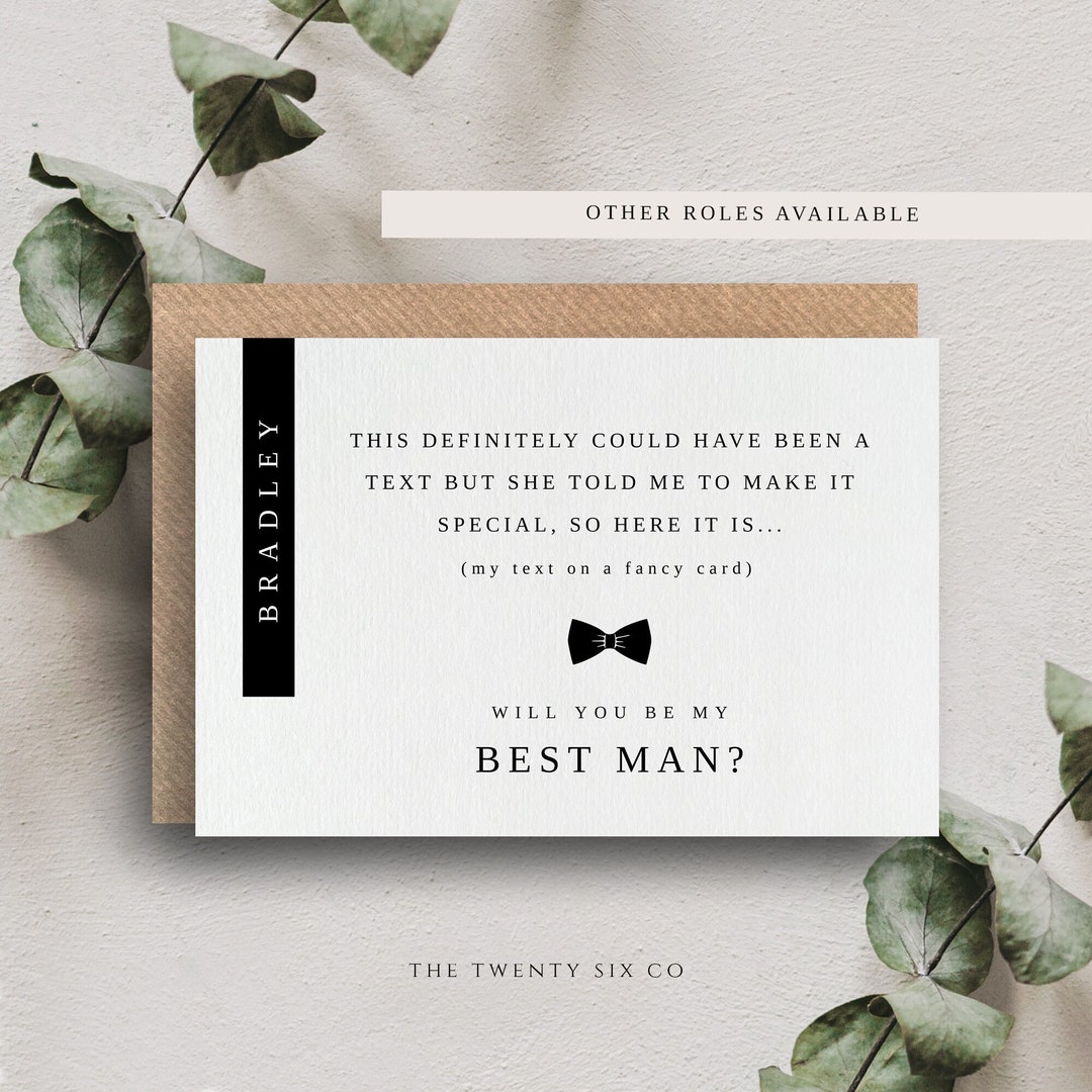 Personalised Best Man Proposal Card - Will You Be My Best Man - Could ...