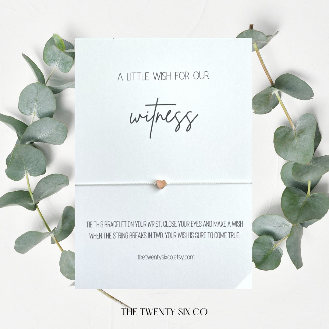 A Little Wish for Our Witness Thank You Gift for Being Our Witness - Etsy