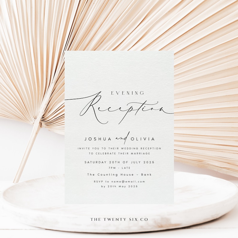 Evening Reception Wedding Invite, Evening Wedding Reception Party ...