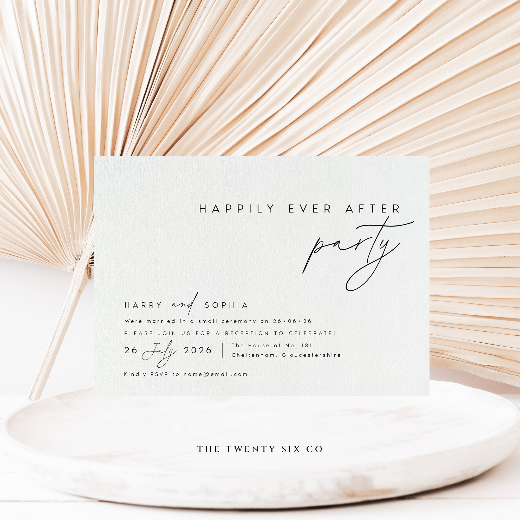 Happily Ever After Party Invitation, Wedding Reception Invites, Evening ...