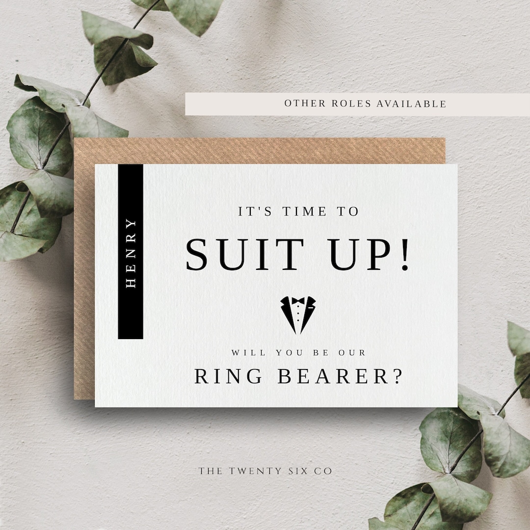 Personalised Ring Bearer Proposal Card Be Our Ring Bearer Card It's ...