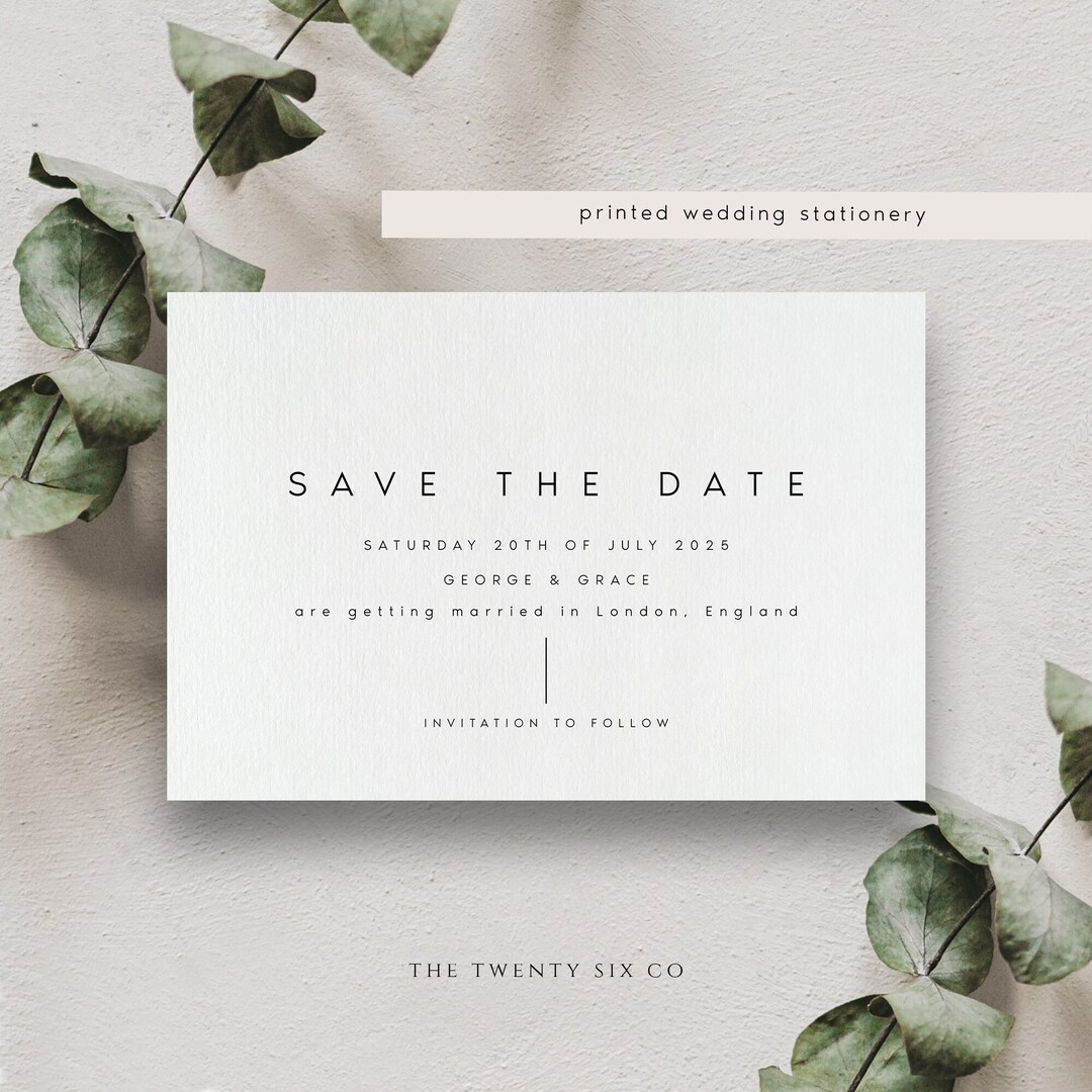 Save the Date Invites, Modern Save the Date, Simplistic Save the Date ...