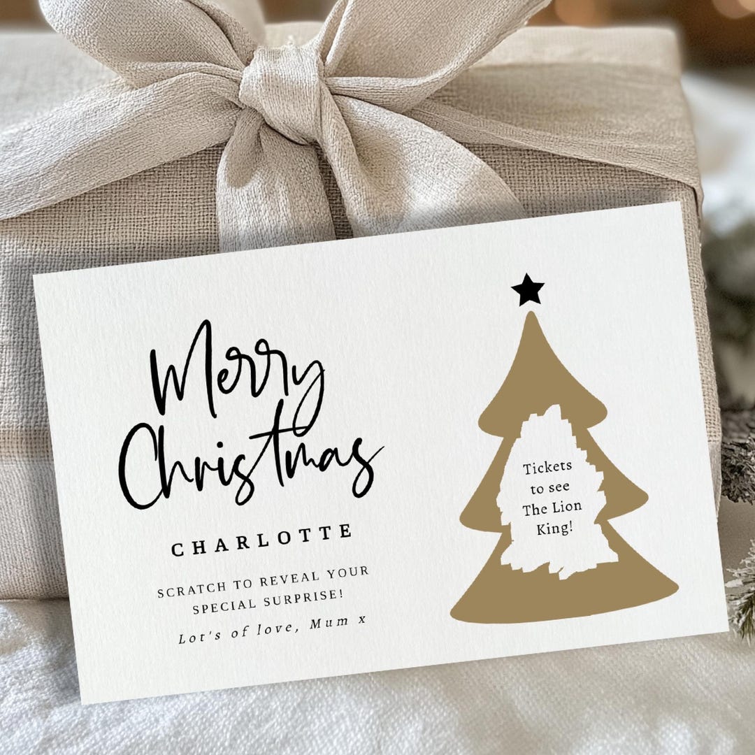 Personalised Christmas Scratch Card, Christmas Gift Reveal Card, Custom ...