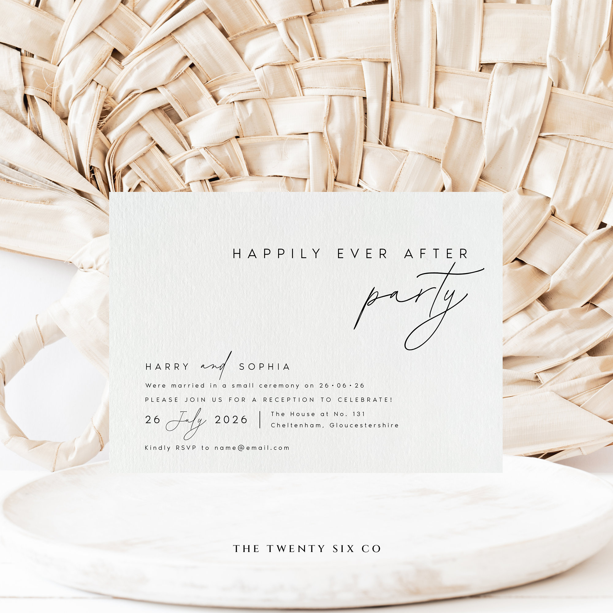 Happily Ever After Party Invitation, Wedding Reception Invites, Evening ...