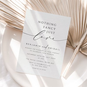 Intimate Ceremony Invitation, Elegant Wedding Celebration Invitation ...