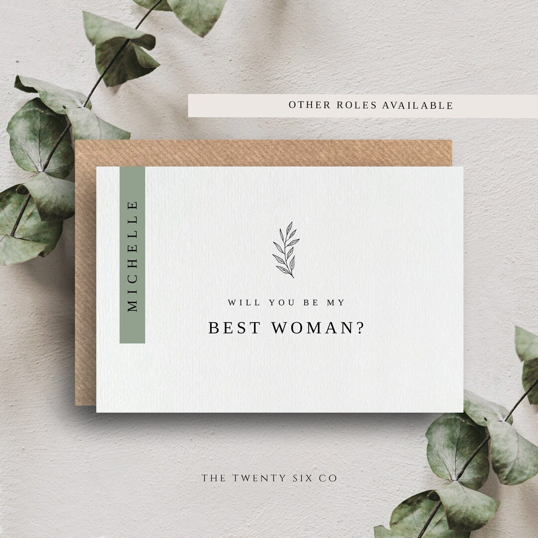 Best Woman Wedding Proposal Card Will You Be My Best Woman Personalised ...