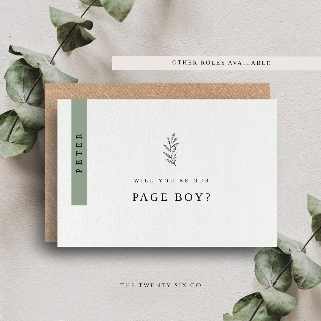 Personalised Page Boy Proposal Card Wedding Proposal Note Cards Will ...