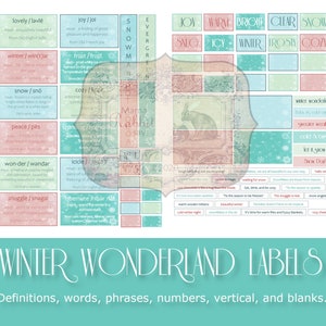 Printable Winter Wonderland Labels (digital) 89 Labels! Includes Words ...