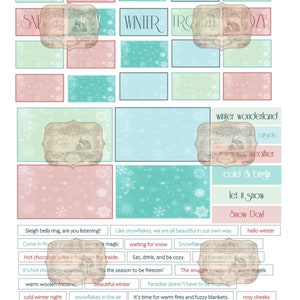 Printable Winter Wonderland Labels (digital) 89 Labels! Includes Words ...