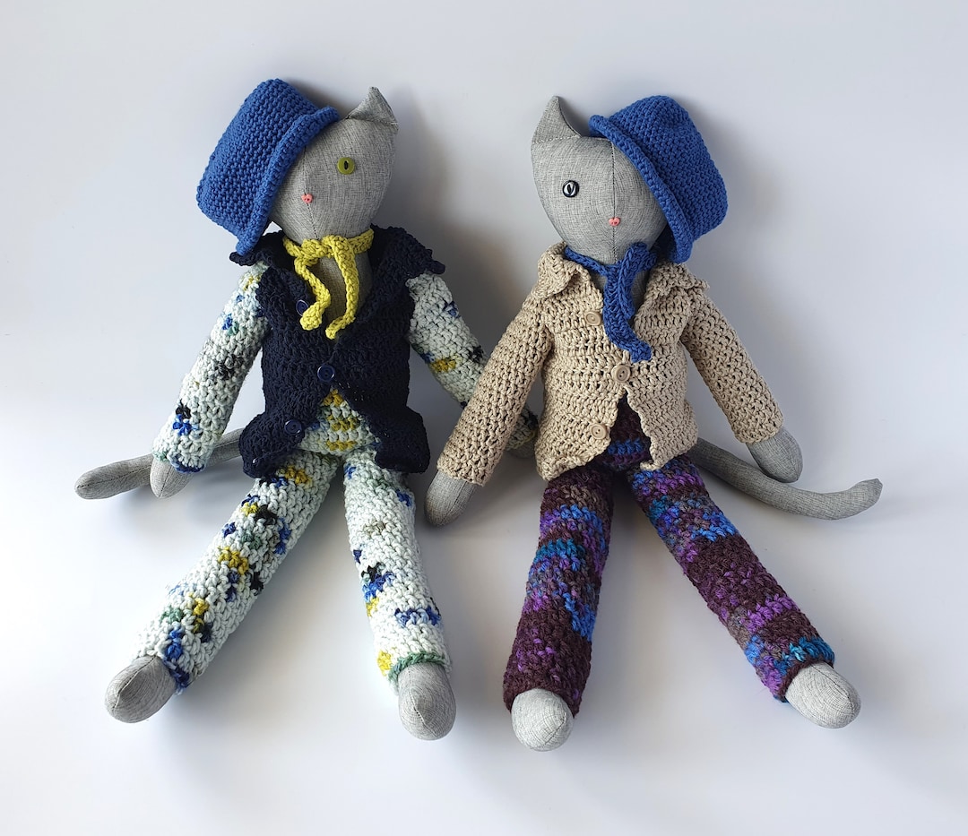 Cat Boy Rag Doll, Dressed Cat Doll, Stuffed Animal, Preschool Gift ...