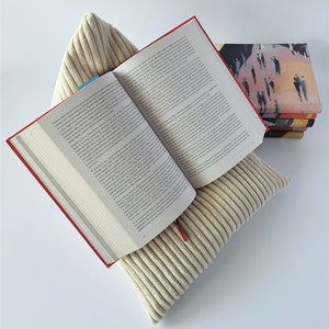 Corduroy Pyramid Pillow, 19.7x13.7 Inch, Bean Bag Shaped Book Stand, E ...