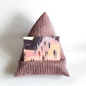 Corduroy Pyramid Pillow, 19.7x13.7 Inch, Bean Bag Shaped Book Stand, E ...
