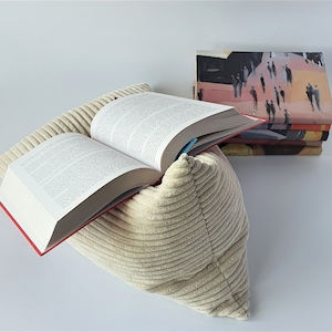 Corduroy Pyramid Pillow, 19.7x13.7 Inch, Bean Bag Shaped Book Stand, E ...