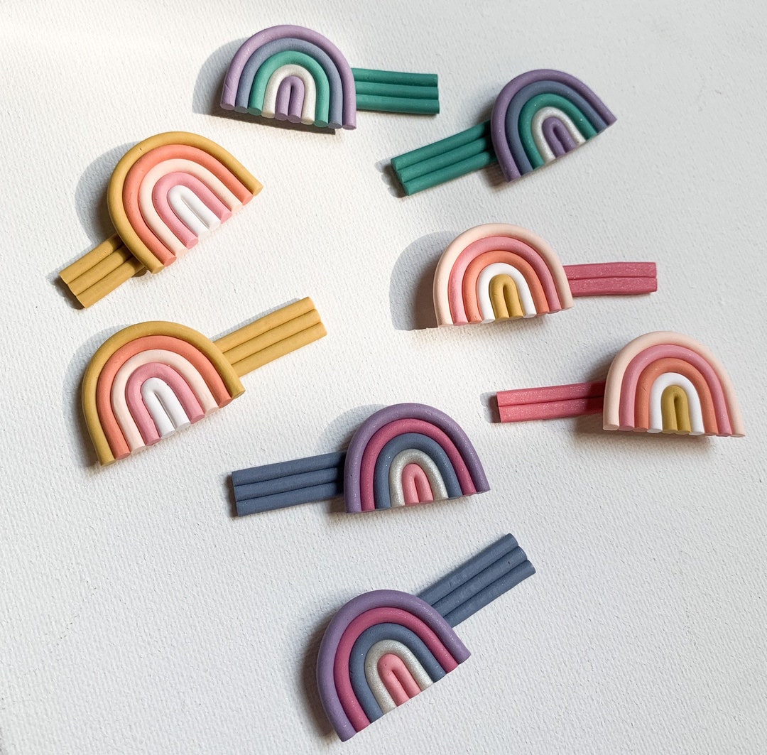 Rainbow Hair Clip Girls Hair Clips, Handmade Kids Hair Barrettes ...