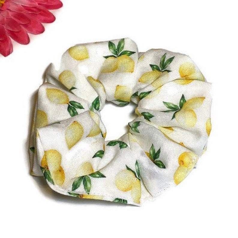 Lemon Drop Scrunchie Polka Dot Scrunchie Lemon Scrunchie - Etsy